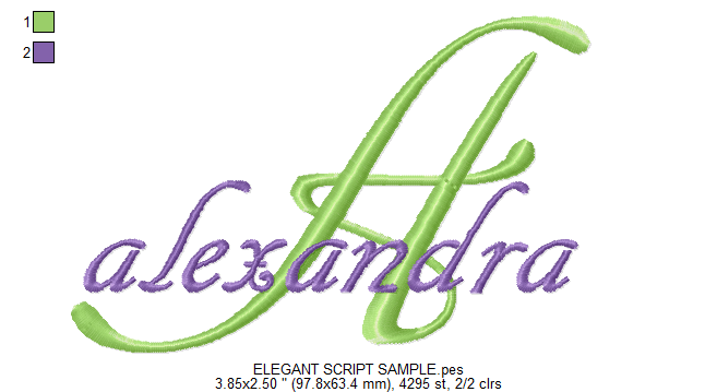 Elegant Satin Script Machine Embroidery Monogram Fonts Designs Set ...